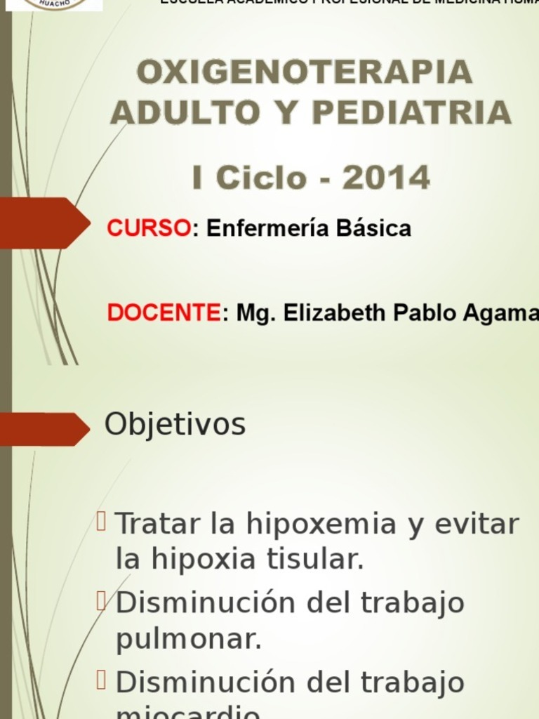 Oxigenoterapia Adulto y Pediatria | PDF | Medicina CLINICA | Medicina