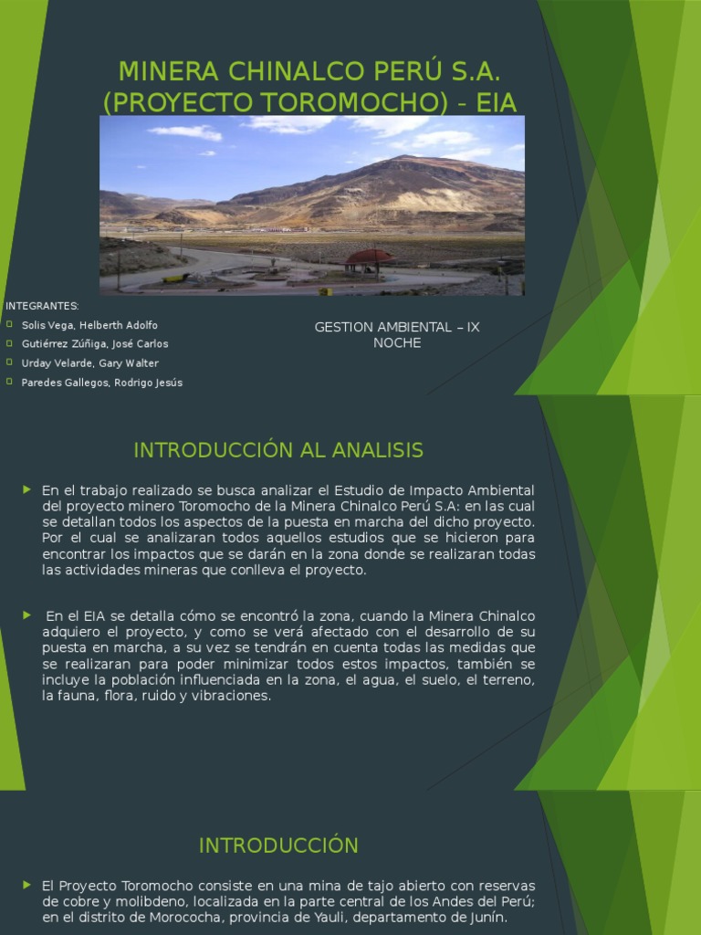 Minera Chinalco Perú s Eia | Minería | Naturaleza