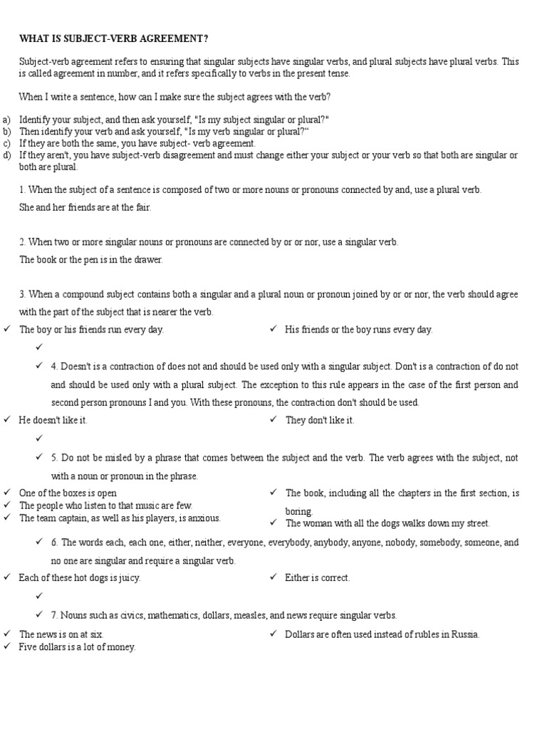 Level 7 Subject Verb Agreement | PDF | Grammatical Number | Plural