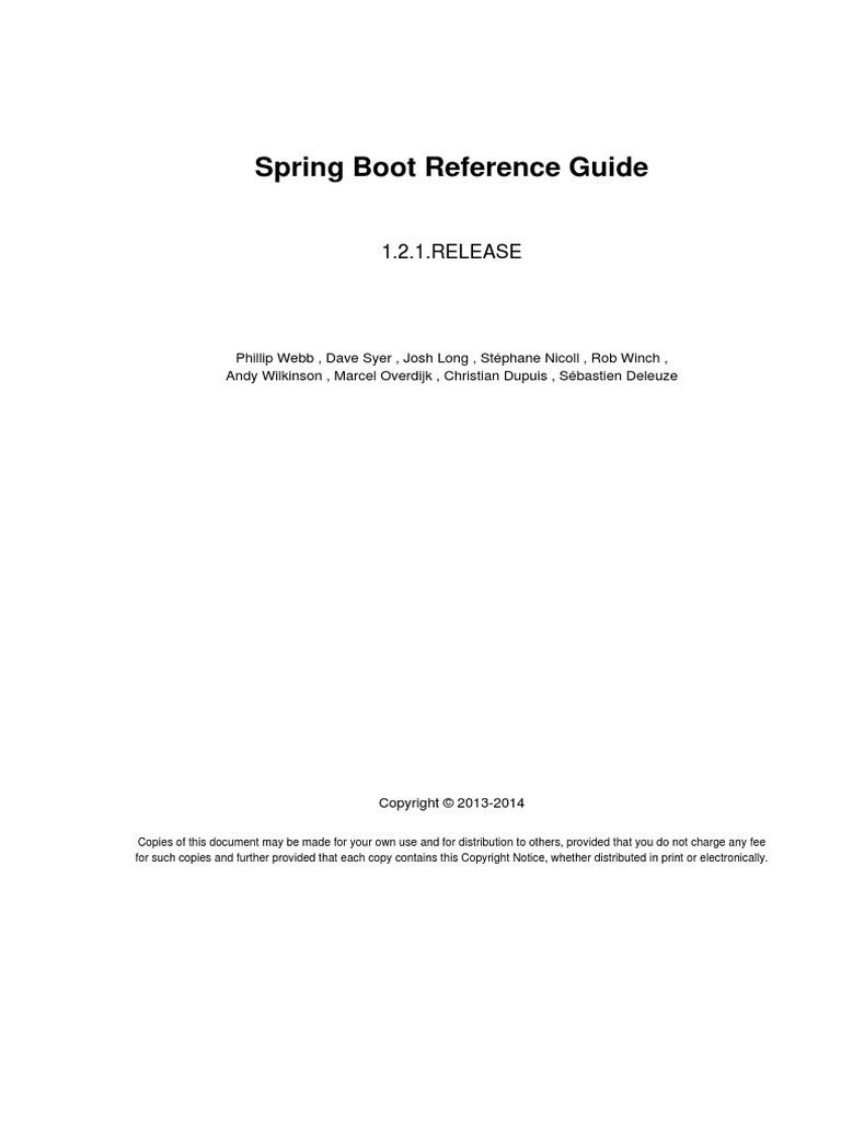 Spring Boot Reference | PDF | Java Platform | Software