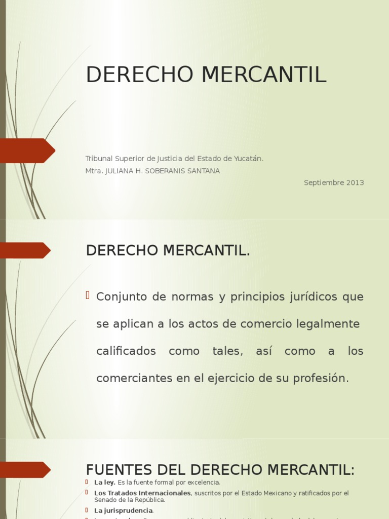 Fundamentos del Derecho Mercantil en Yucatán | PDF | Derecho