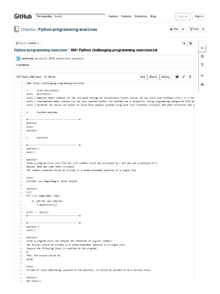 Python Programming Exercises 100 Python Challenging Programming 9605