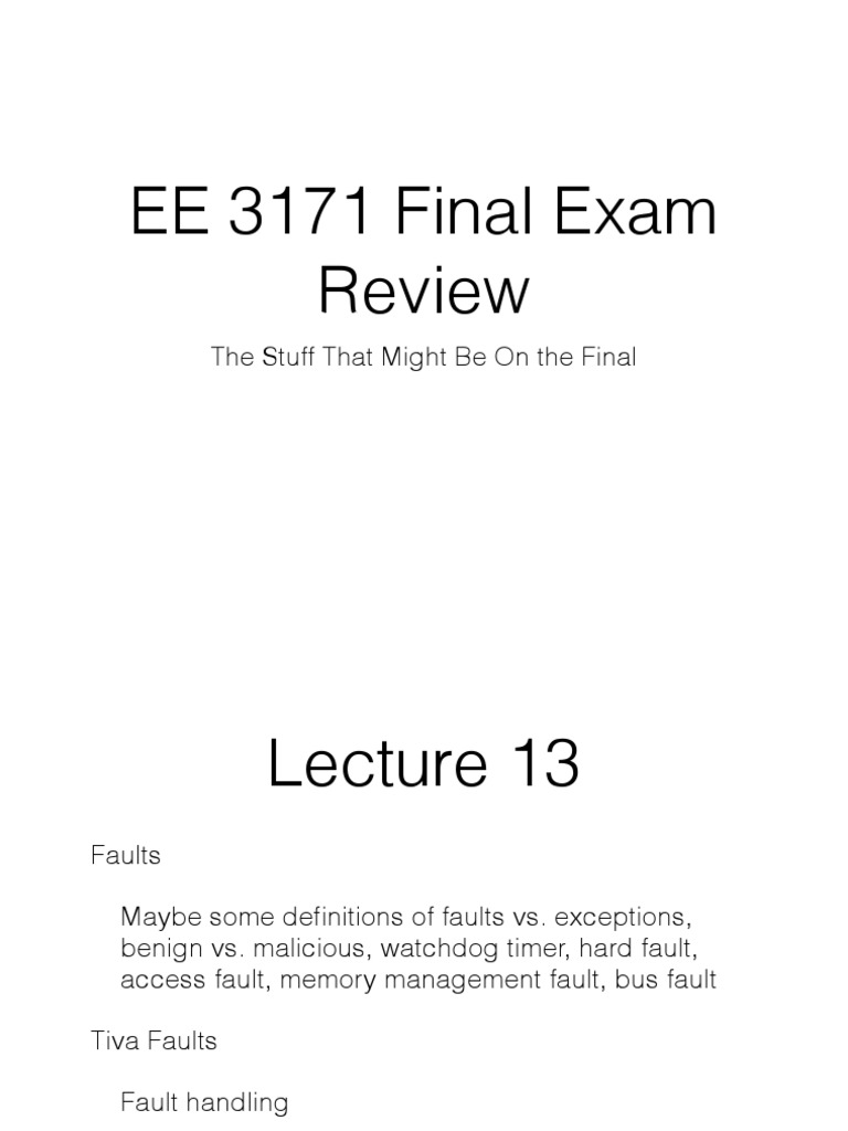EE 3171 Final Exam Review | PDF | Input/Output | Computer Data
