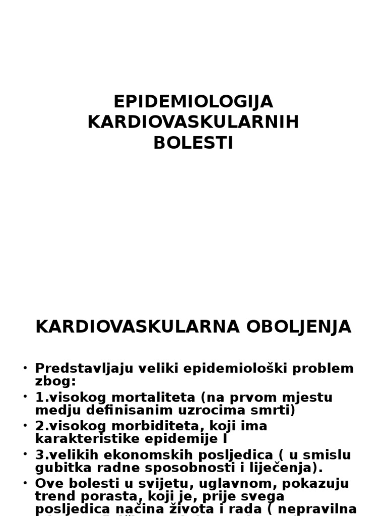 Epidemiologija Kardiovaskularnih | PDF