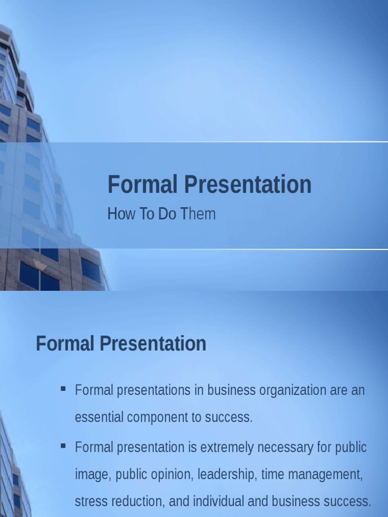 Effective Formal Presentation Tips | PDF