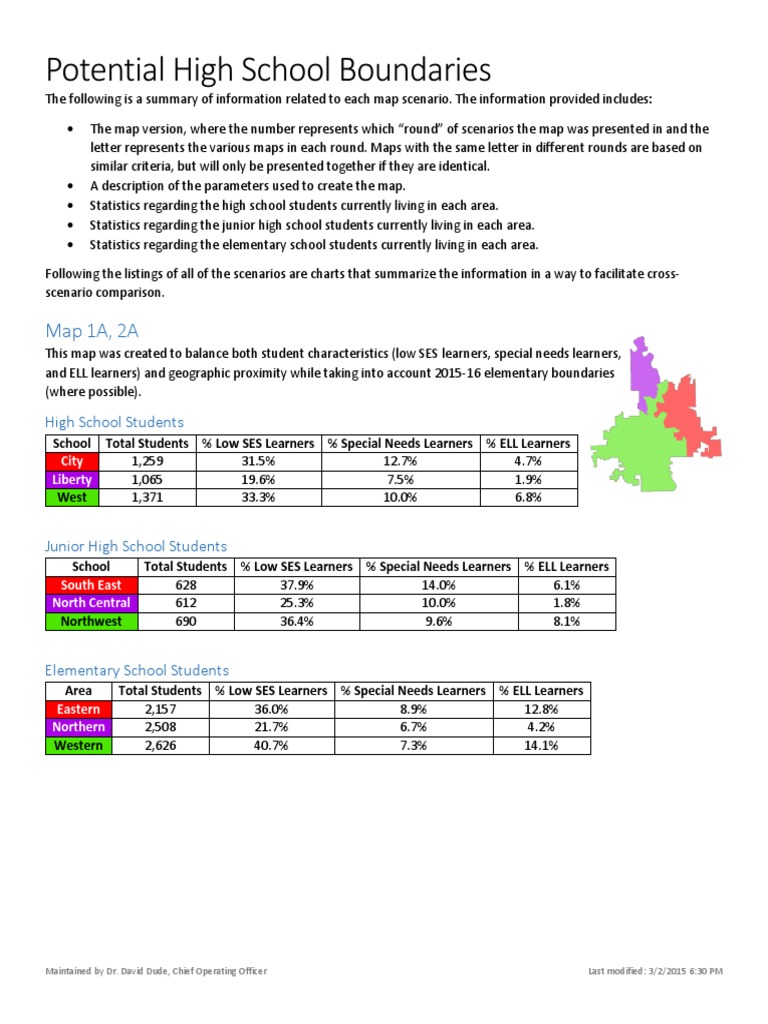 Potential High School Boundaries: Map 1A, 2A | PDF | Cognition | Schools
