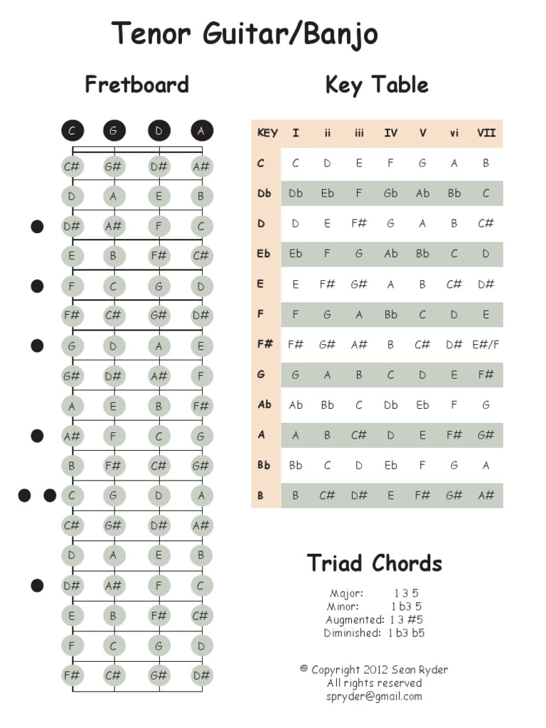 Sean Ryder's Tenor Banjo Book | PDF | Guitars | Chord (Music)