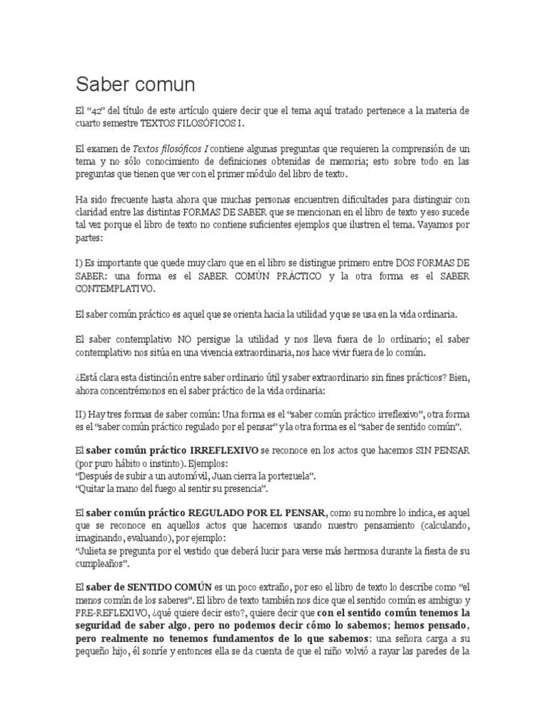 Saber Comun | PDF | Relaciones personales, crianza y desarrollo personal
