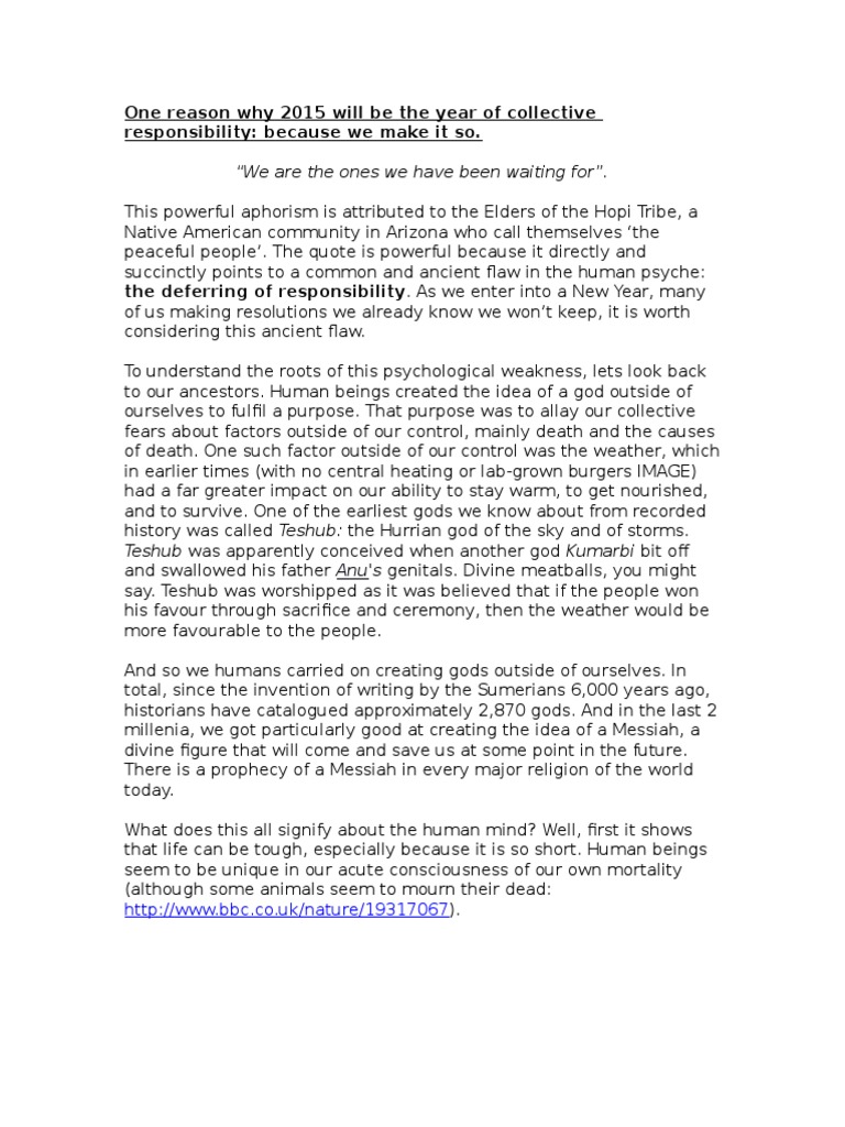 The Year of Collective Responsibility | PDF