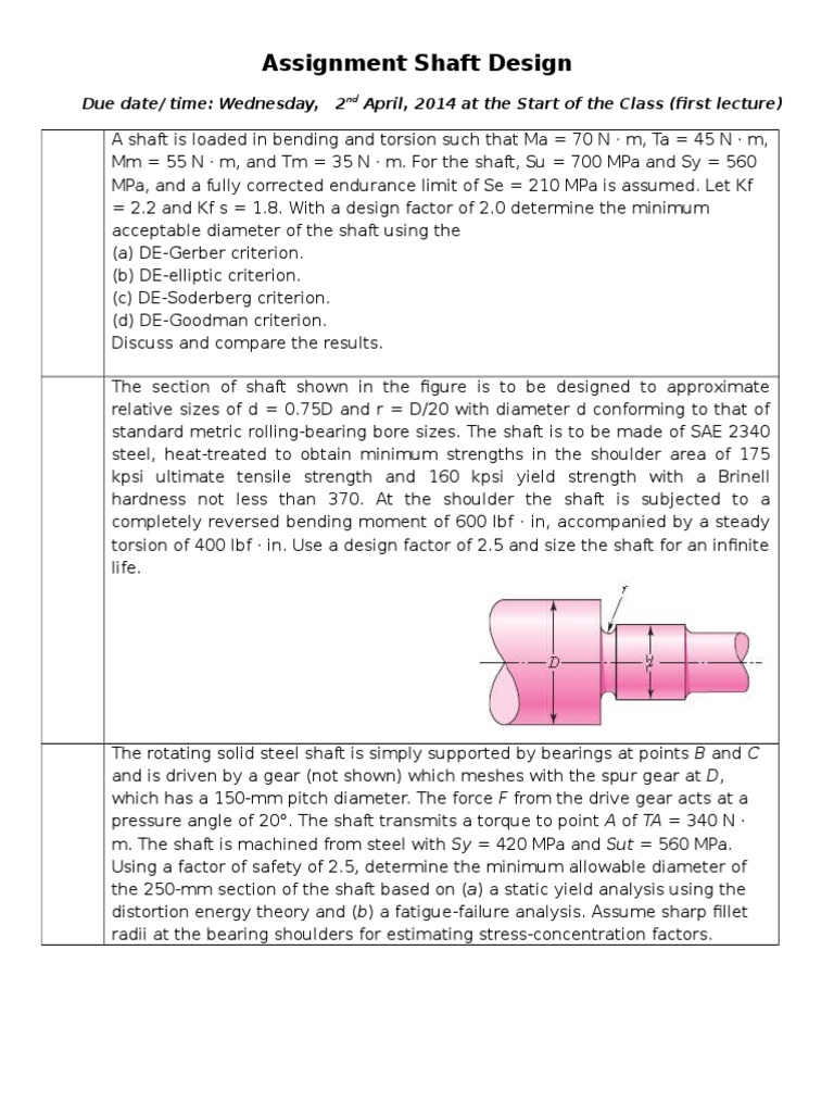Mechanical Engineering Shaft Design | PDF | Gear | Bearing (Mechanical)
