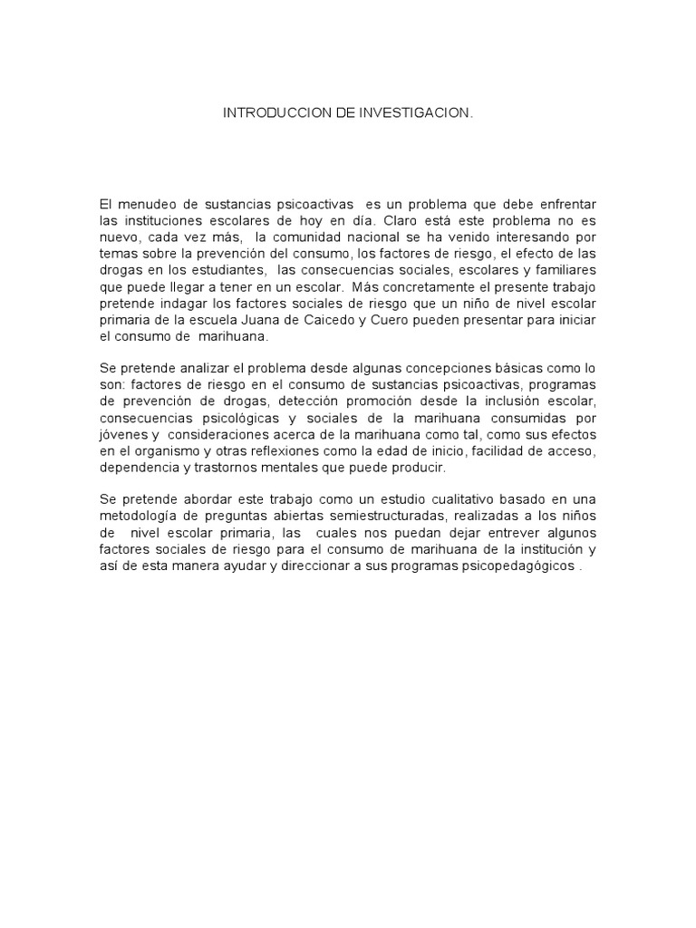 Introduccion | PDF | La dependencia de sustancias | Cannabis (Droga)