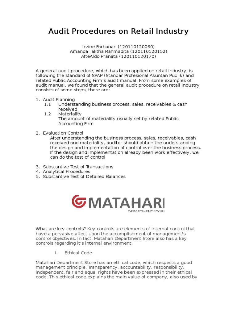 Audit Procedures: TOC and STOT | PDF | Business | Economies
