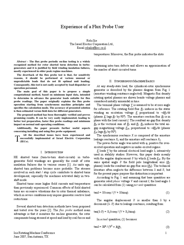 Flux Probe | Download Free PDF | Electric Generator | Rotation Around A ...