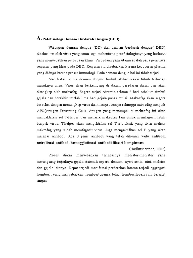 Patofisiologi Demam Berdarah Dengue Punya Adi | PDF