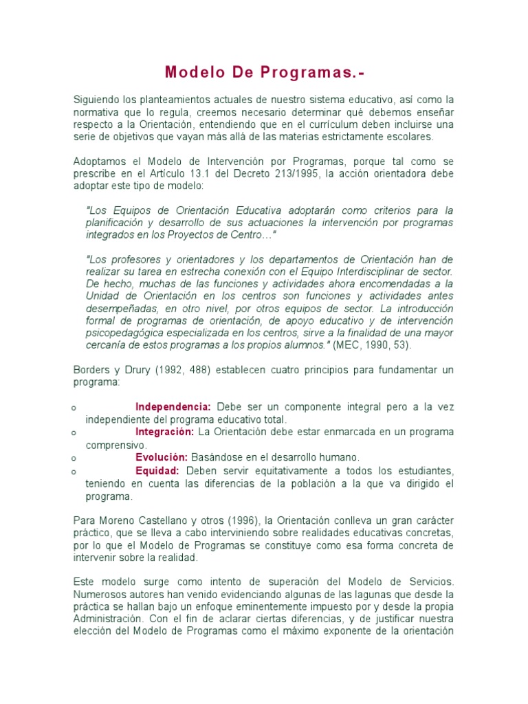 Modelo de Programas | PDF | Planificación | Plan de estudios