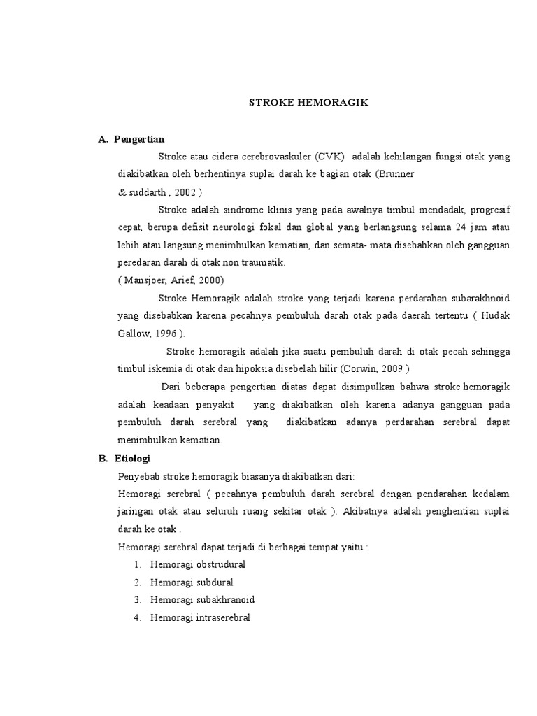 Stroke Hemoragik: Patofisiologi, Manifestasi Klinis, dan ...