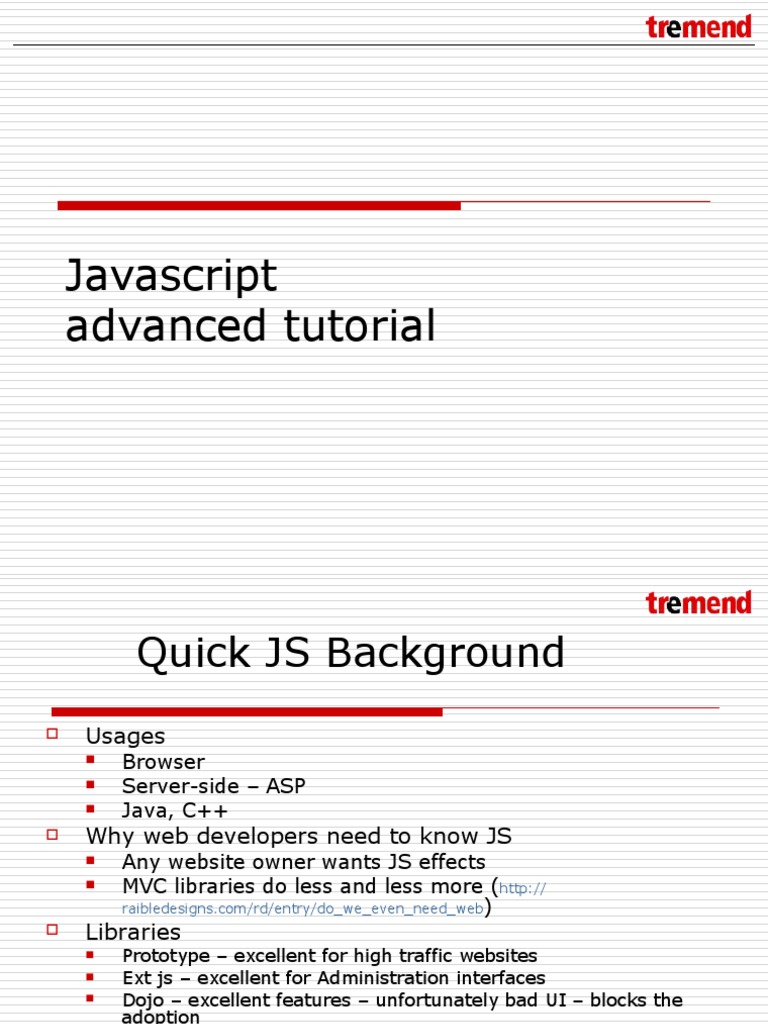 Javascript Advanced Tutorial | PDF | Java Script | Scope (Computer Science)