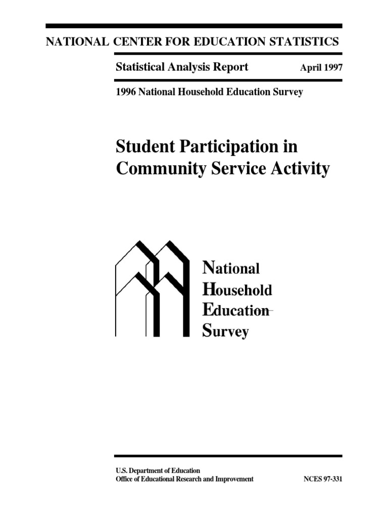 Student Participation in Community Service Activity: National Center ...