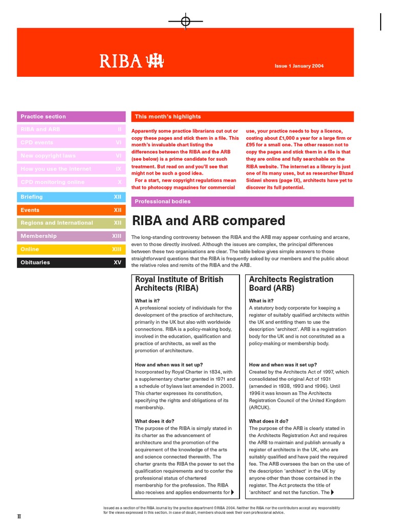Riba Arb Compared | PDF | Architect | Insurance