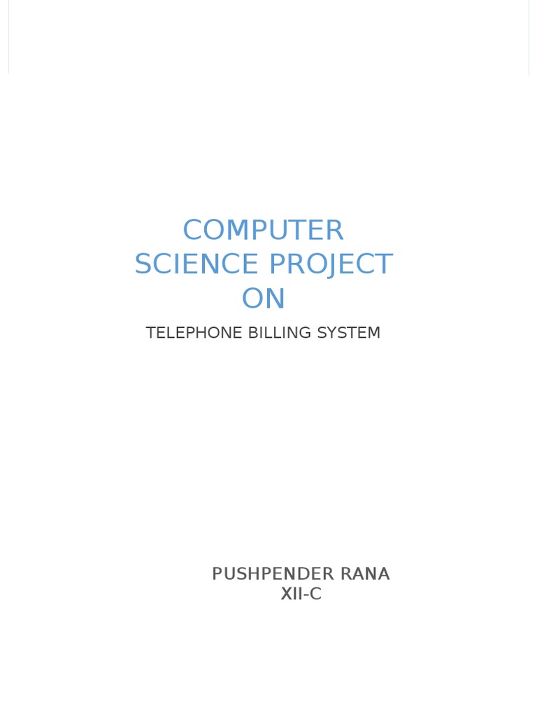 Project On Telephone Billing Sys | PDF | Python (Programming Language ...