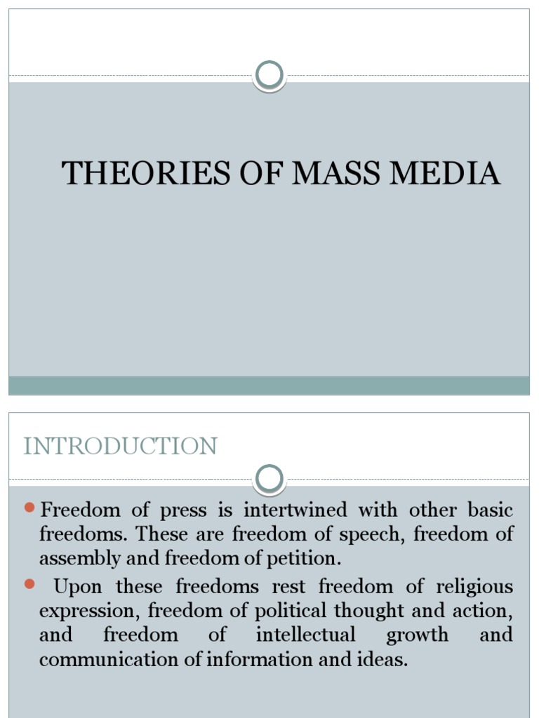 Theories of Mass Media Explained | PDF | Mass Media | Communism