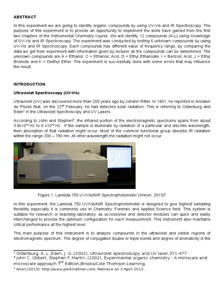 Full Report Uv-Vis and Ftir | PDF | Ultraviolet–Visible Spectroscopy ...