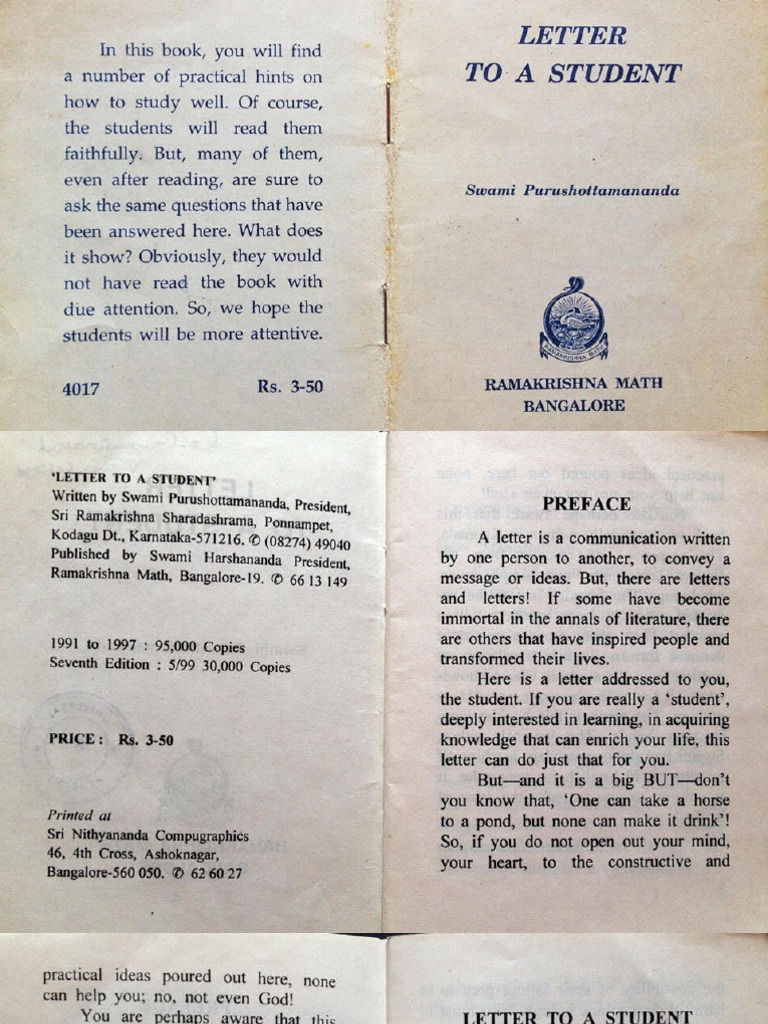 Letter To A Student | PDF