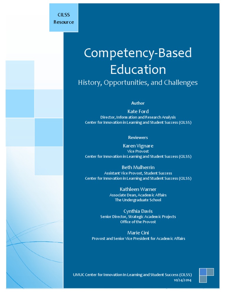 Tracing the Evolution of Competency-Based Education: From Early ...