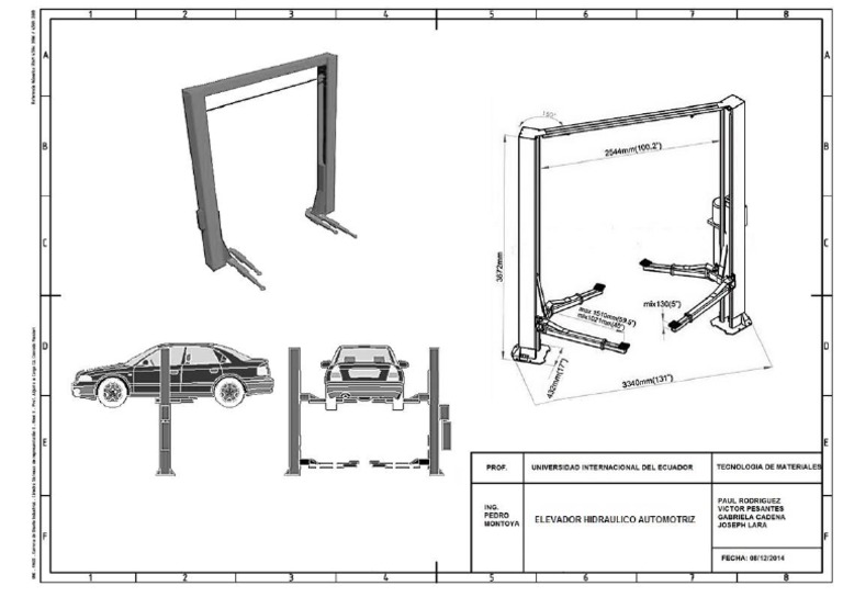 Planos ELEVADOR HIDRAULICO | PDF