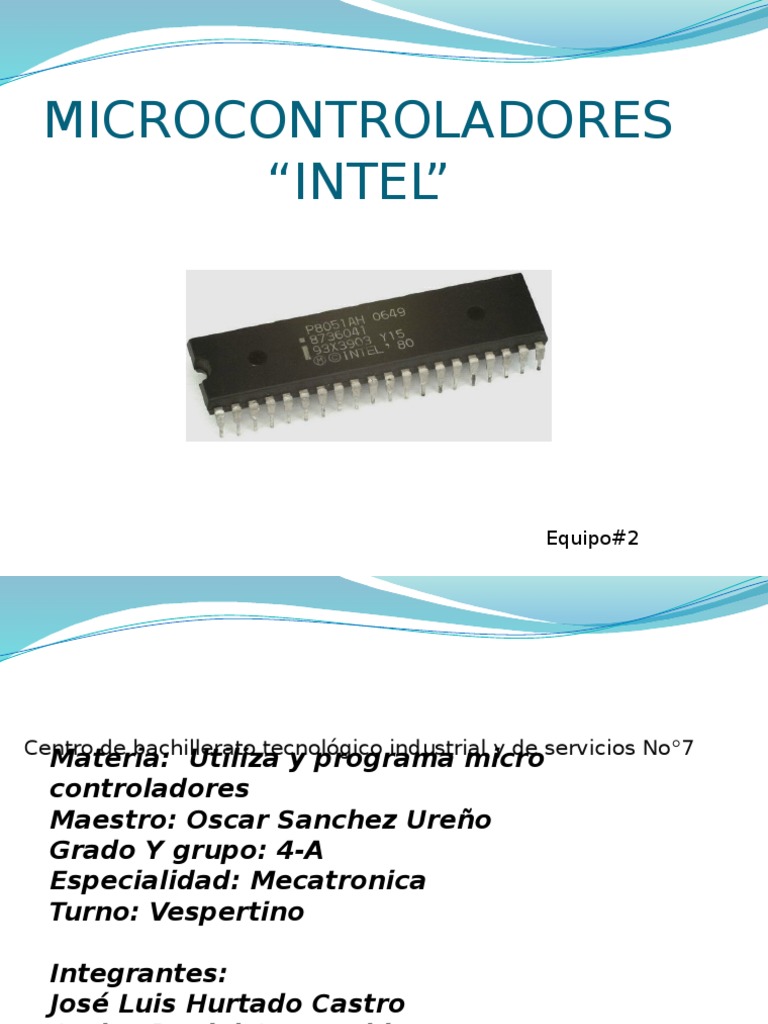 Microcontroladores Intel | PDF | Microcontrolador | Unidad Central de ...