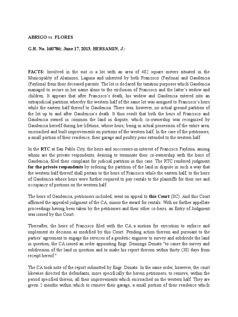 Partition of Inherited Property Dispute Between Heirs Highlights Limits ...