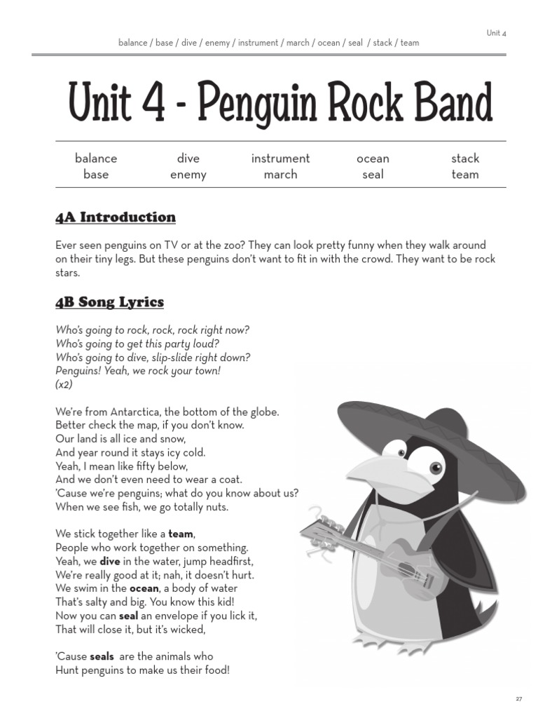 4 Penguin Rock Band Exercises | PDF | Polar Bear | Pinniped