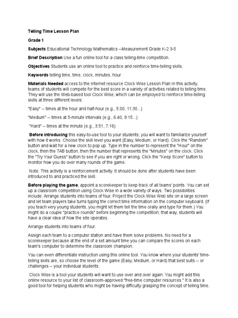 Technology Integration Lesson Plan | PDF | Educational Assessment ...