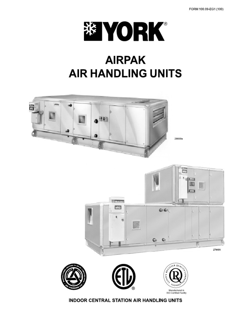 York Airpak AHU Technical Guide PDF | PDF