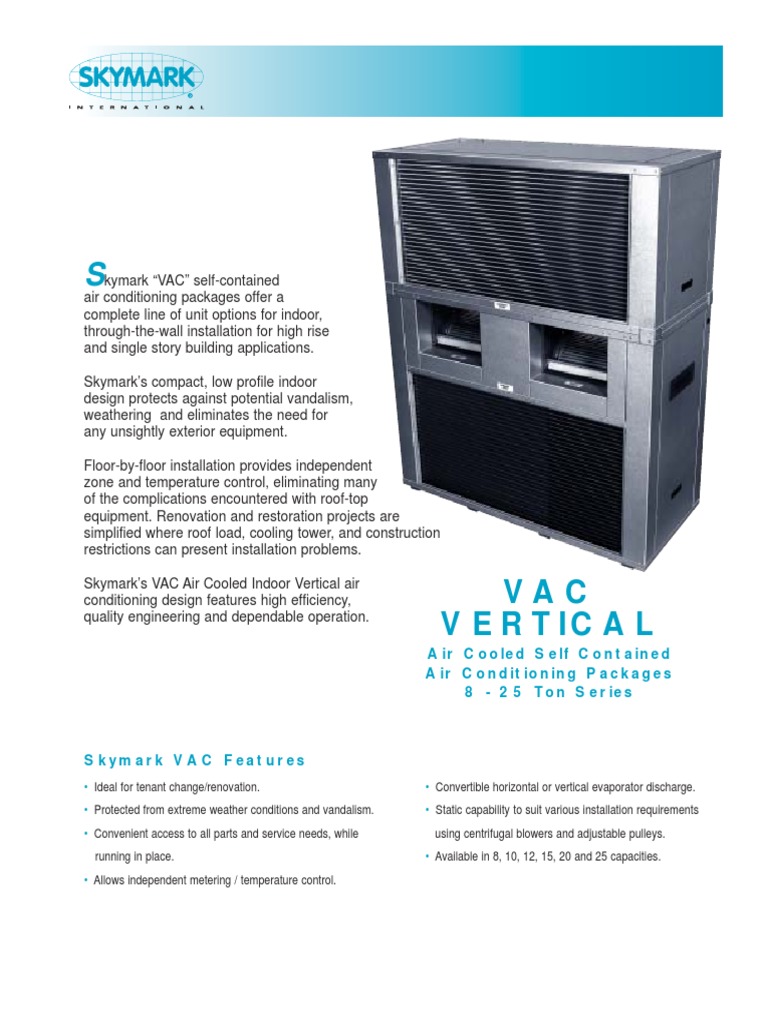 Skymark VAC - 8-25T Engineering Guide | PDF | Mechanical Fan | Air ...