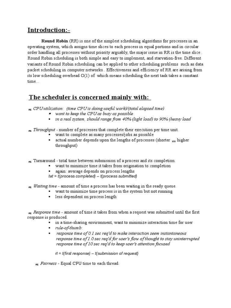 Round Robin Algorithm With Examples | PDF | Scheduling (Computing ...