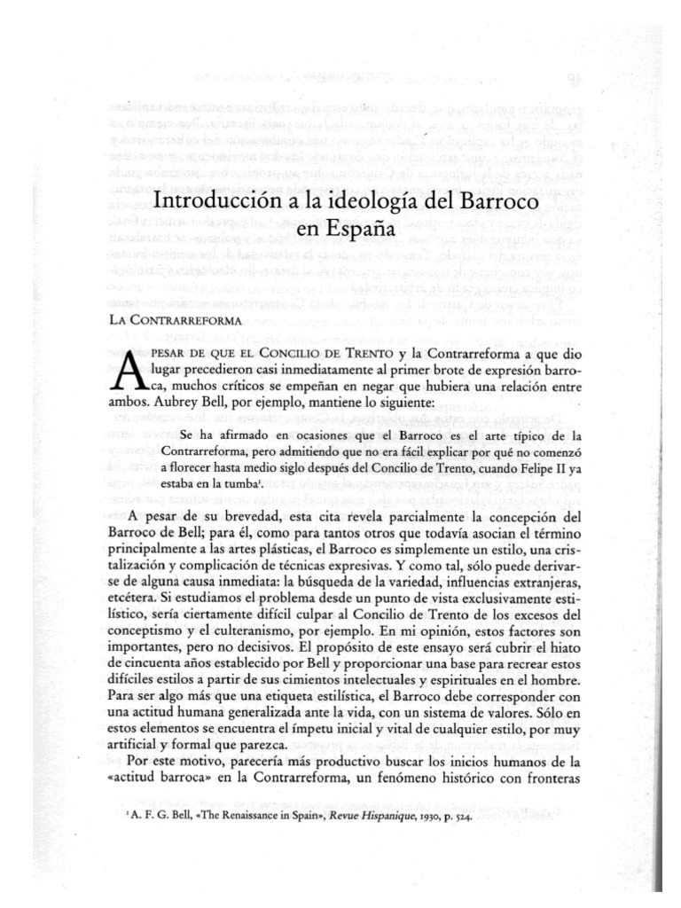 Introducción A La Ideología Del Barroco En España Pdf