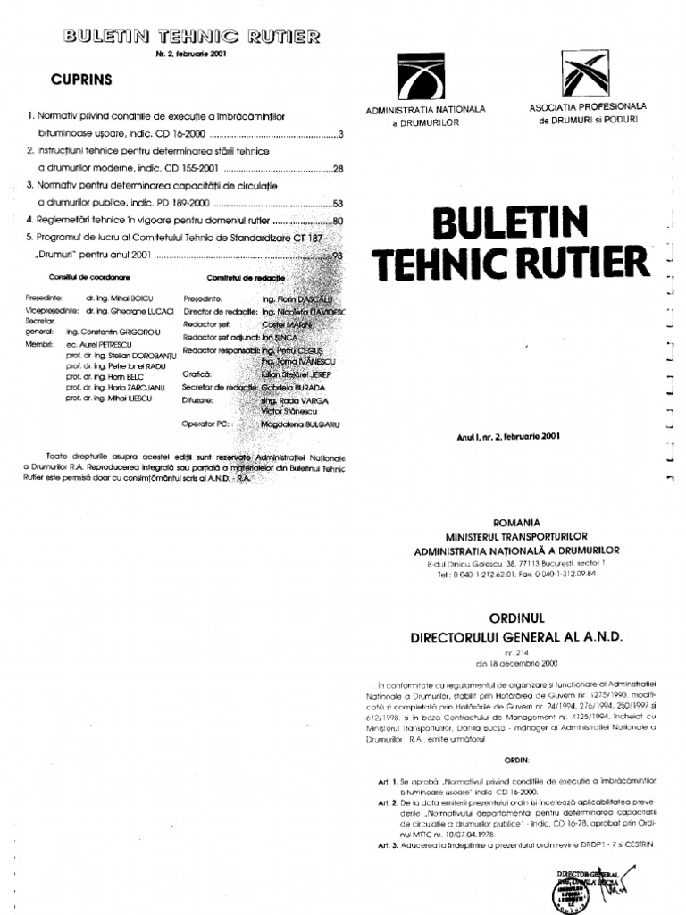 Buletin Tehnic Rutier | PDF