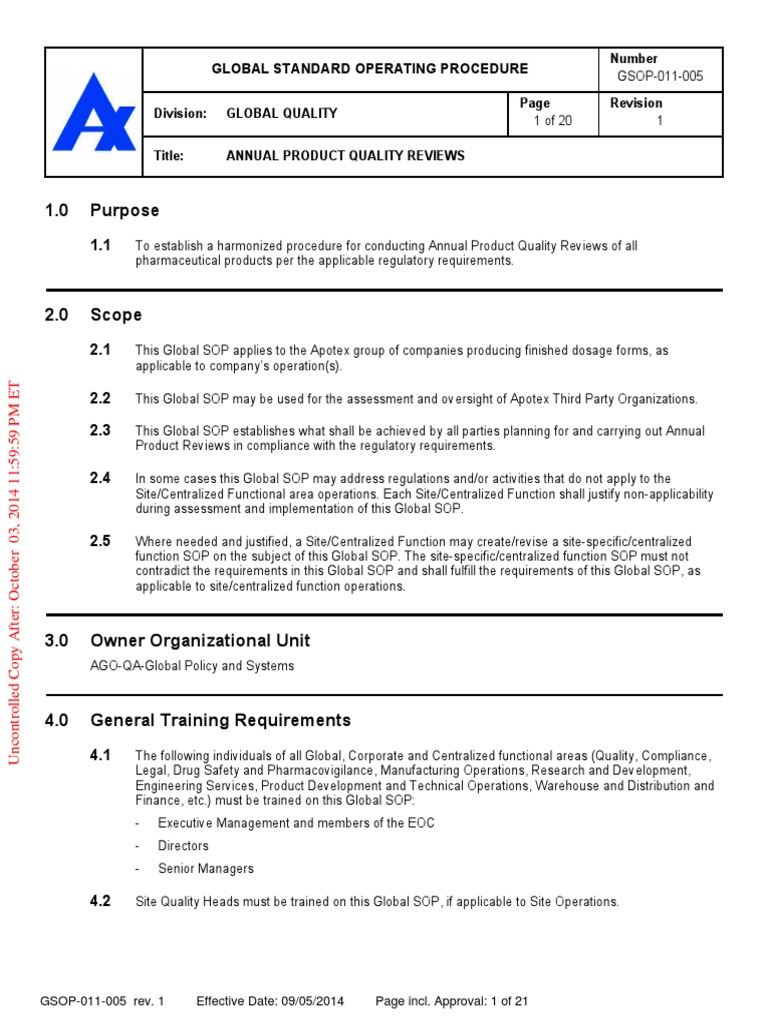 G Sop 011005 | PDF | Quality Assurance | Pharmacovigilance
