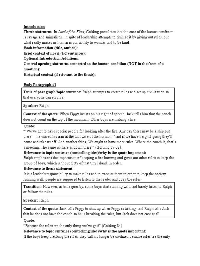 Lord of The Flies | PDF