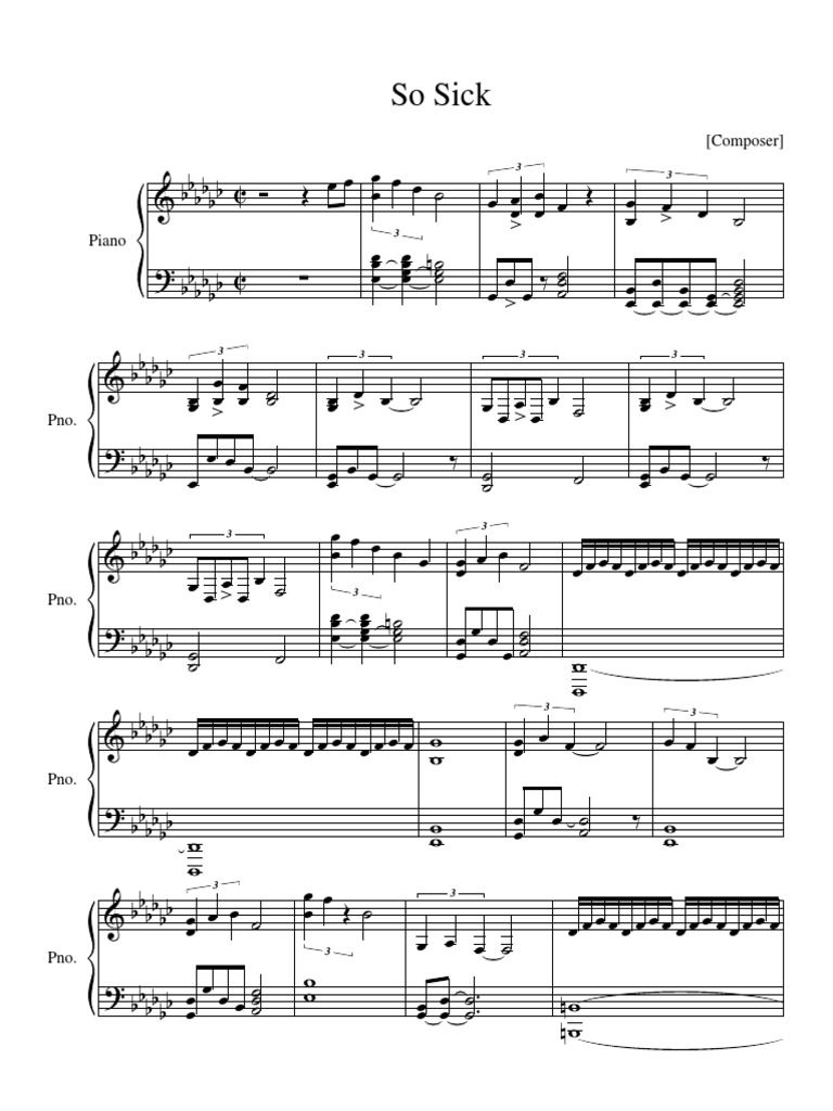 So Sick Piano Sheet Music (Sam Tsui) | PDF