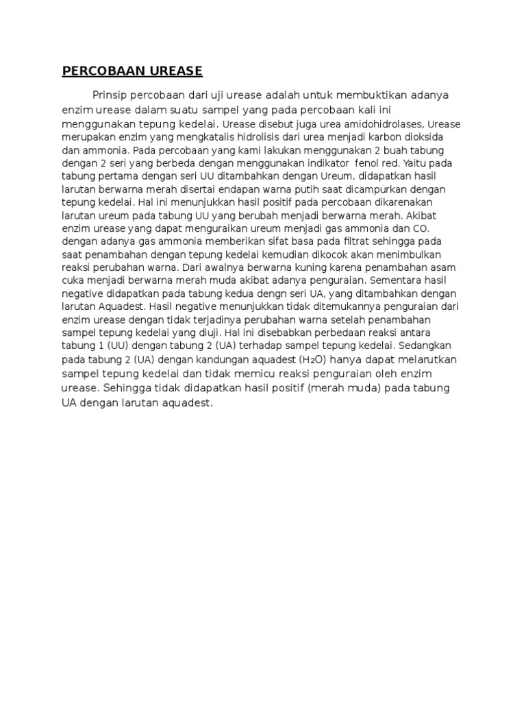 Percobaan Urease | PDF