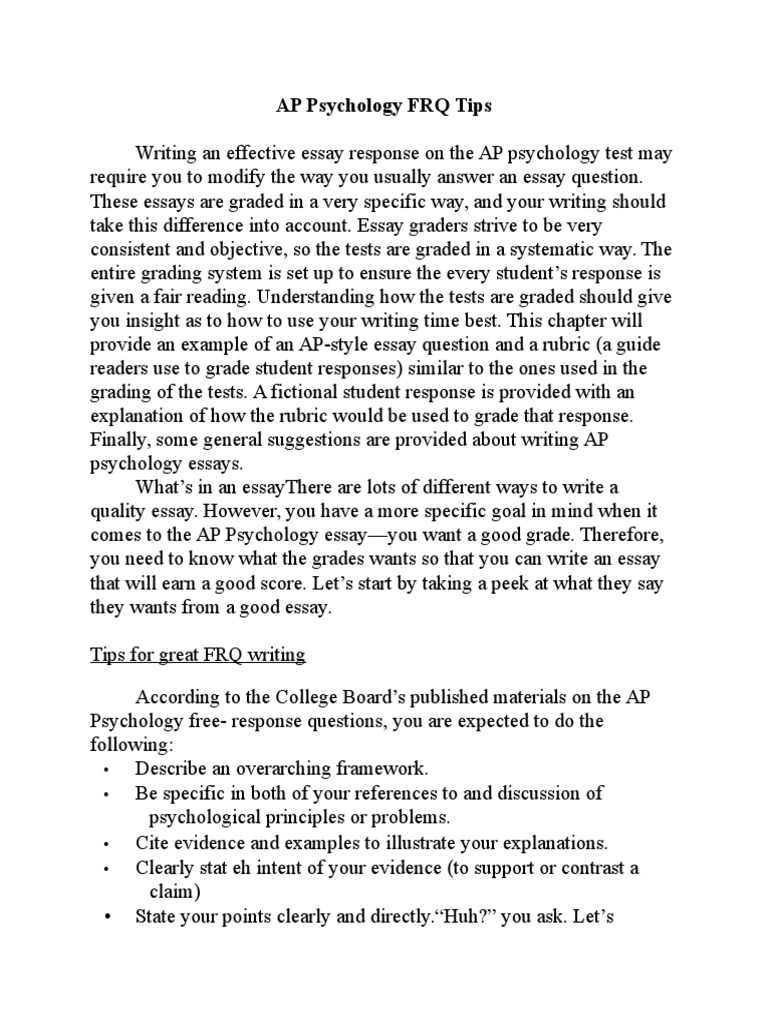 Sample FRQ and Tips | PDF | Conformity | Experiment