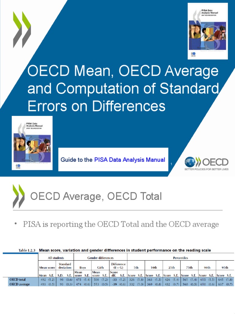 OECD Mean, OECD Average and Computation of Standard Errors On ...