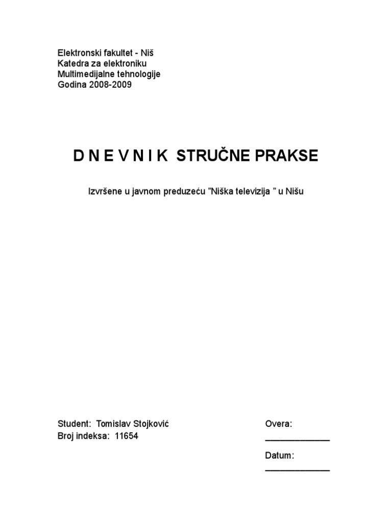 Dnevnik strucne prakse