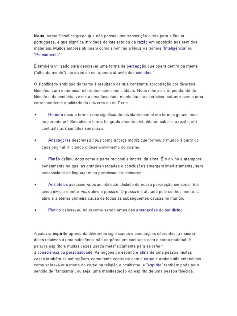Conceito de Nous e Filosofia | PDF | Ioga | Metafísica
