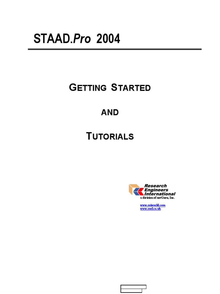 STAAD - Pro 2004 - Getting Started PDF | PDF | Installation (Computer Programs) | Graphical User ...