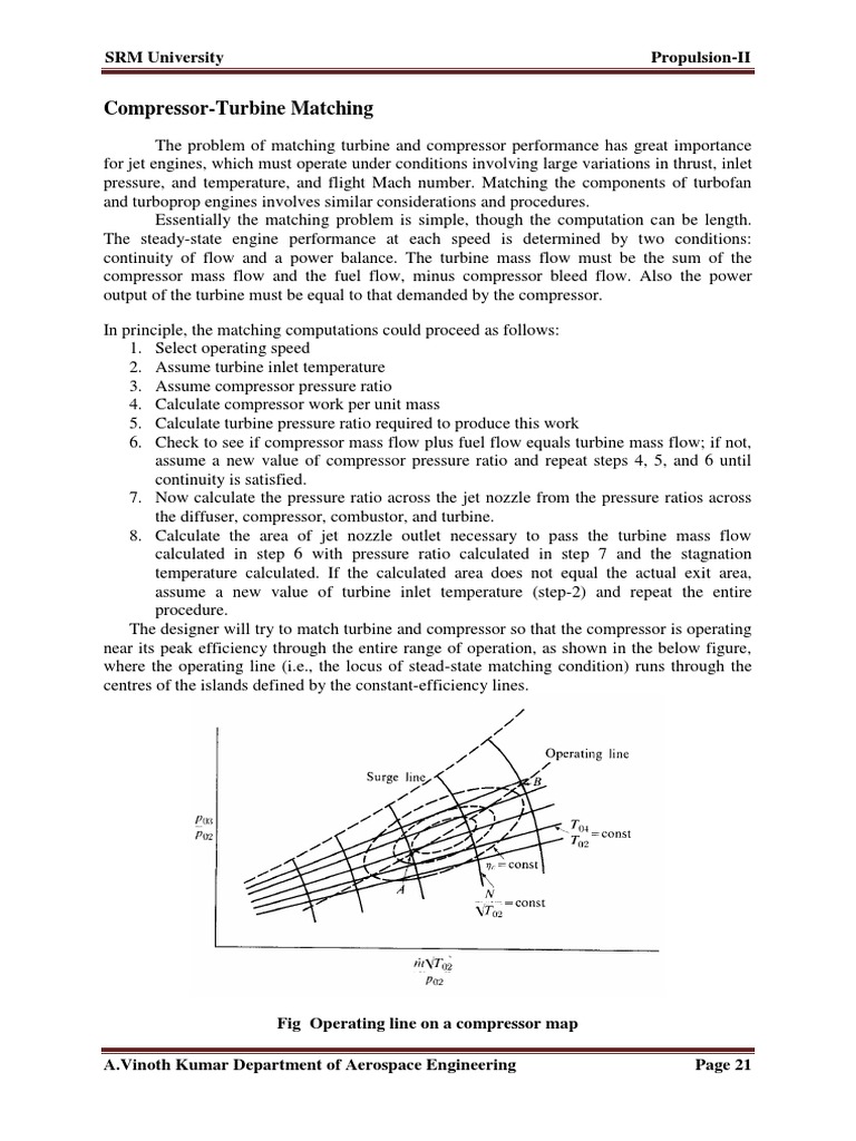 Matching of Turbine and Compressor | PDF | Jet Engine | Turbine