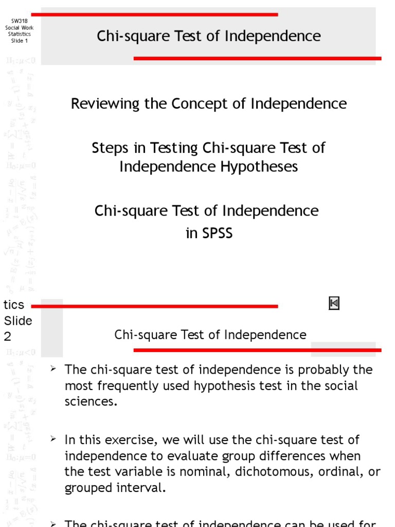 Chi-Square Test of Independence Guide | PDF | Self-Improvement ...