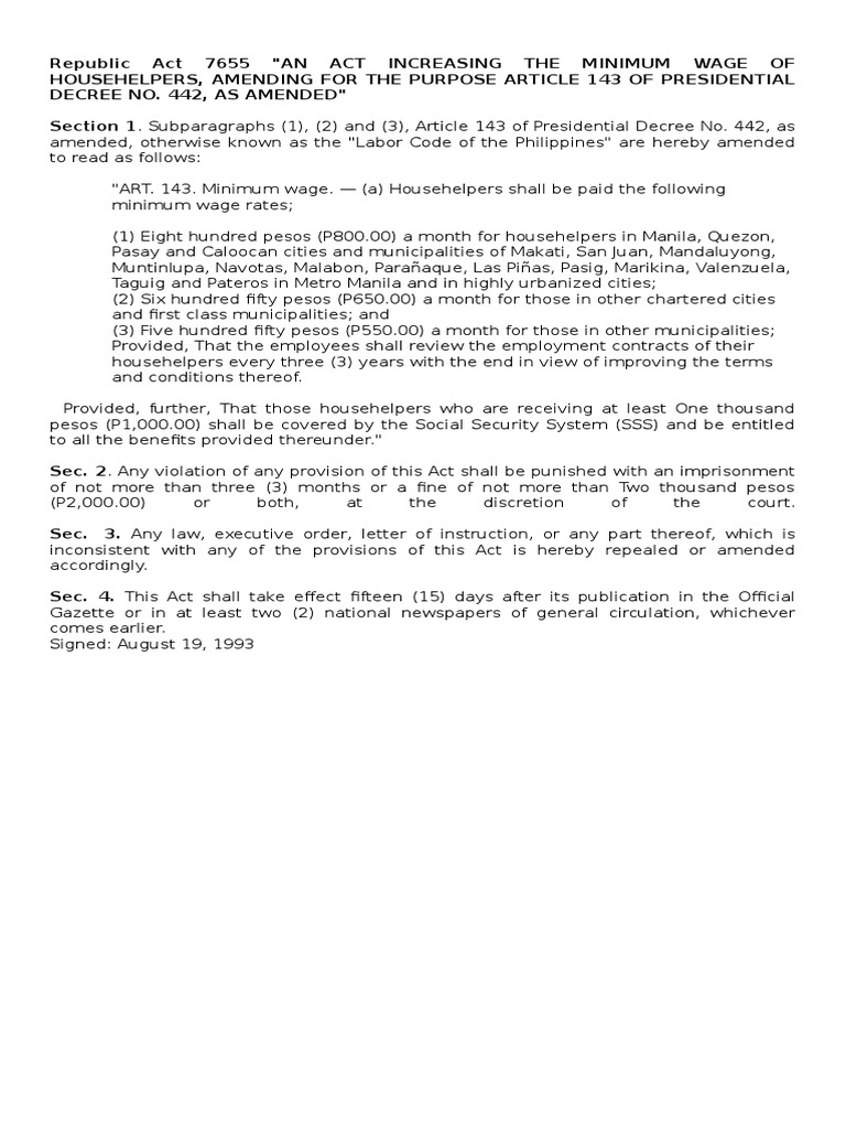 Republic Act 7655 | PDF | Metro Manila | Business